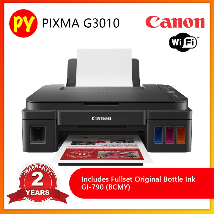 Canon PIXMA G3010 (Print, Scan, Copy, WiFi) using ink GI-790 BCMY | Lazada