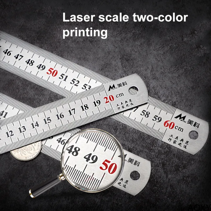 MYLife Stationary School Supplies Metal Ruler 20Inches Ruler 50cm ...