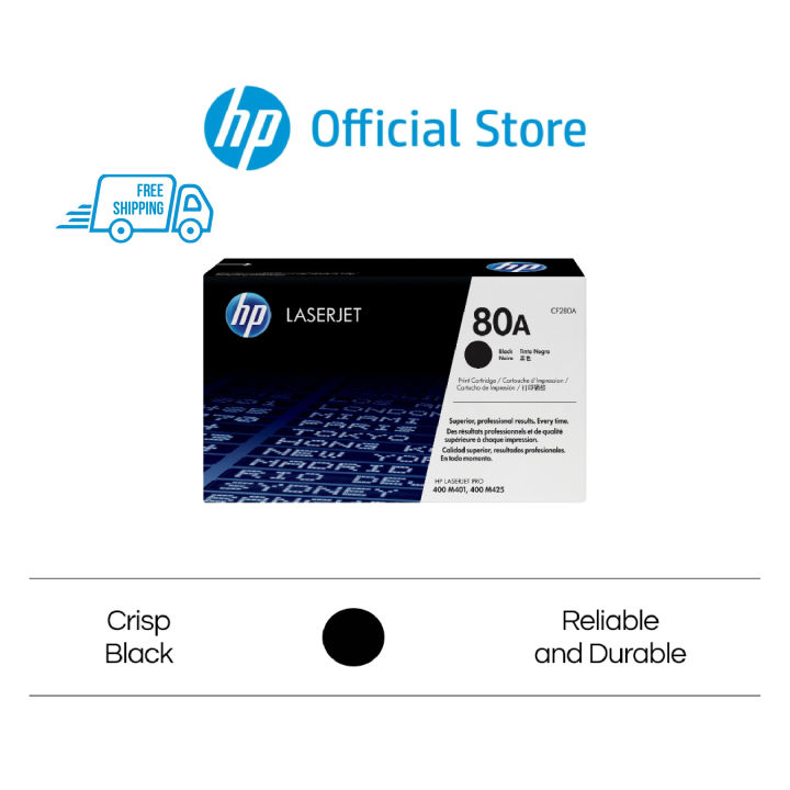 HP 80A Black Original LaserJet Toner Cartridge - HP LaserJet Pro 400 ...