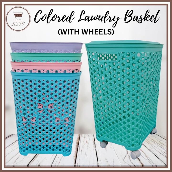 PLASTIC RATTAN LAUNDRY BASKET WITH COVER AND WITH WHEELS / RATTAN ...