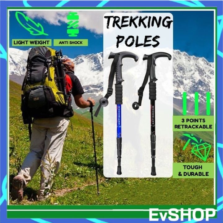 Outdoor Light Weight Trekking Pole Anti-Shock Aluminium Hiking Poles ...