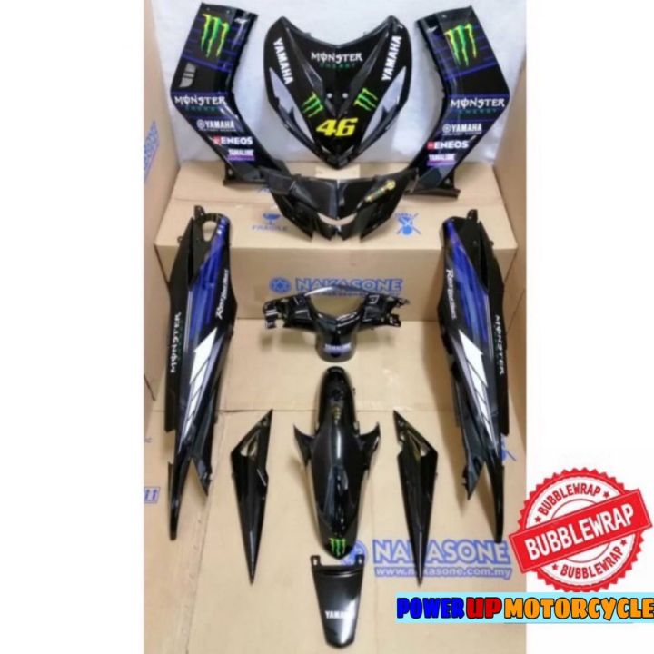 YAMAHA LC135 LC V1 MONSTER ENERGY BLACK NAKASONE NKS BODY COVER SET COVERSET STICKER TANAM ...