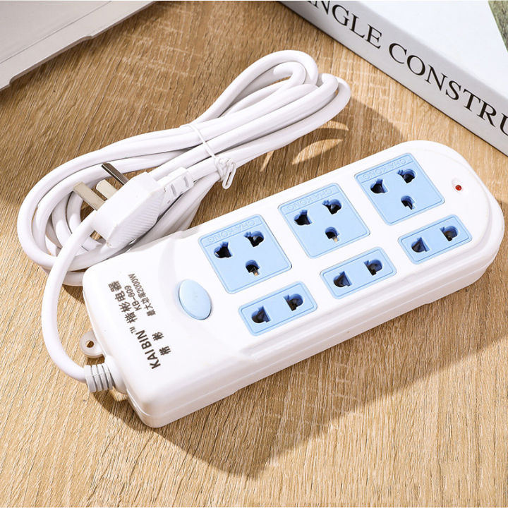 3M 6-Outlets Power Socket Strip with Long Extension Cord 15-holes 2000W ...