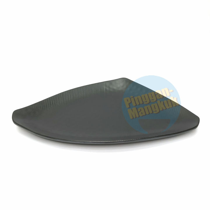 Melamine Black Matte Triangle Dinner Plates, Triangle Long Platter ...