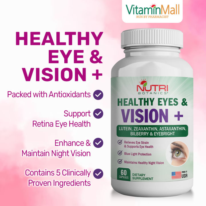 Nutri Botanics Healthy Eye & Vision - Lutein Eye Supplement with ...