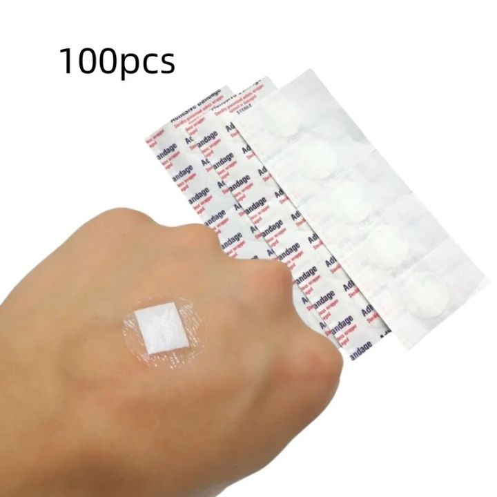 100pcs/set Round Band Aid Wound Plasters Skin Patch Transparent ...
