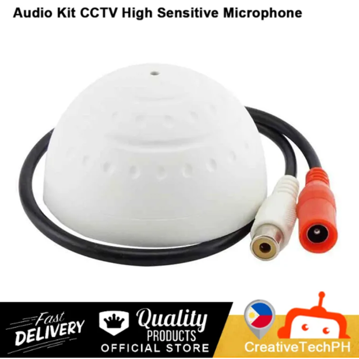 Audio Kit CCTV High Sensitive Microphone with DC Power Cable Security ...