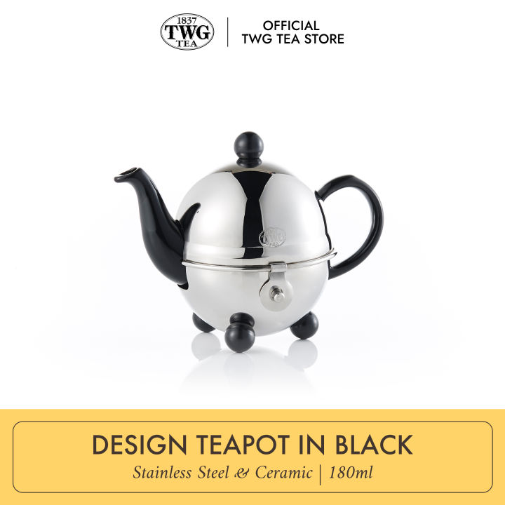 TWG Tea | Design Teapot in Black Ceramic Teapot with Felt Lined ...