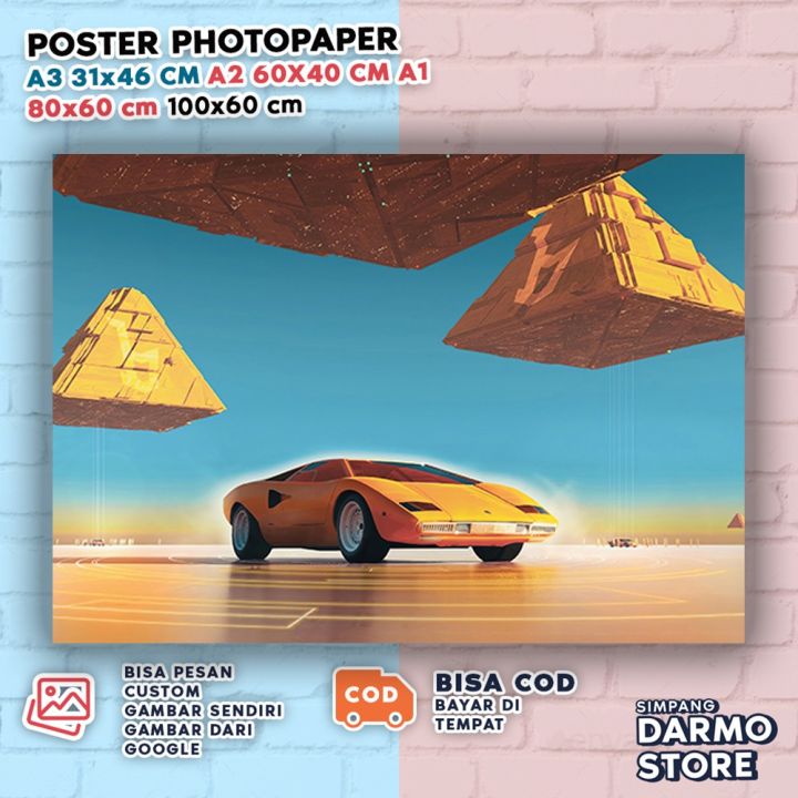Poster Mobil Sport Lamborghini Lambo LMG Aventador Huracan Urus Hiasan ...