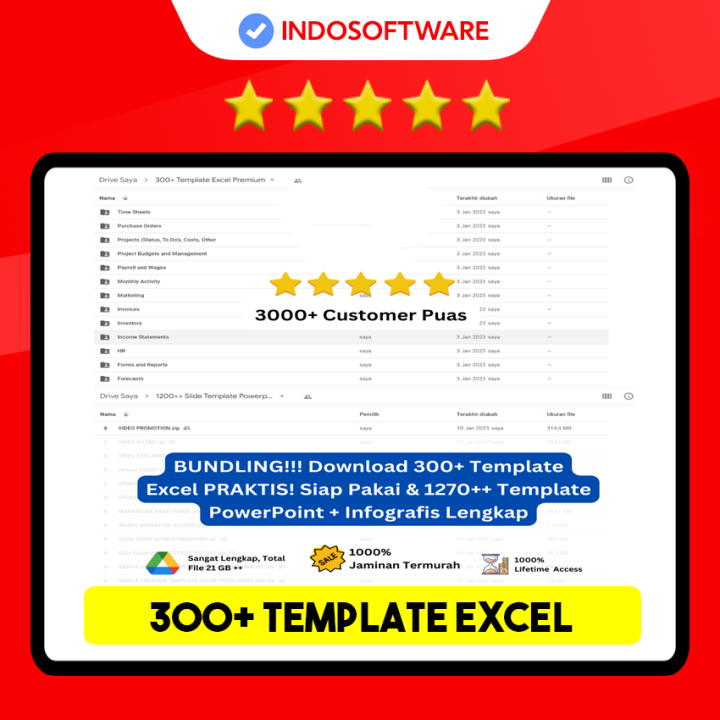 300+ TEMPLATE MS EXCEL PRAKTIS & 1200+ SLIDE TEMPLATE PPT INFOGRAFIS ...