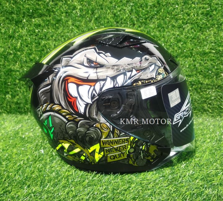 GRACSHAW GENNEX G535 GABIT 27 GLASS PEARL BLACK DOUBLE VISOR HELMET ...