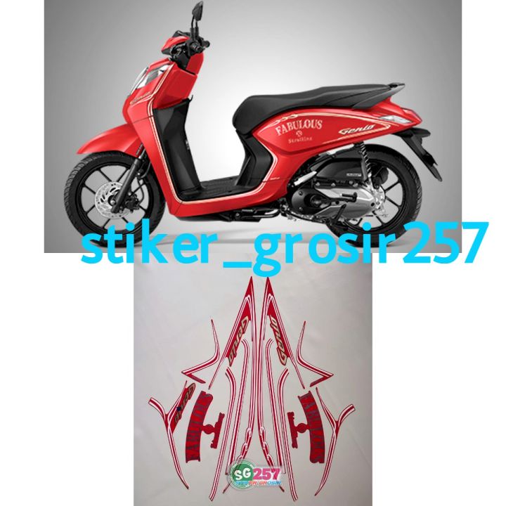 STIKER STRIPING LIS BODY HONDA GENIO FABULOUS TAHUN 2019 2020 WARNA ...