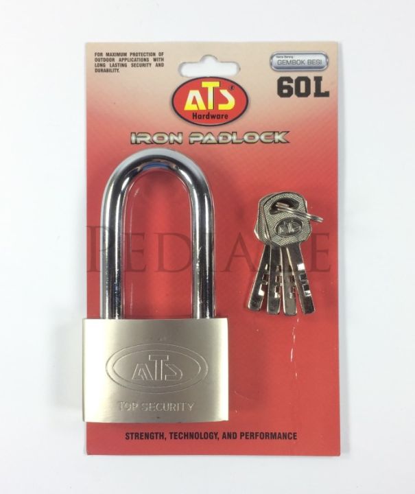 GEMBOK BESI PANJANG 60L ATS HARDWARE - TOP SECURITY IRON PADLOCK 60MM ...