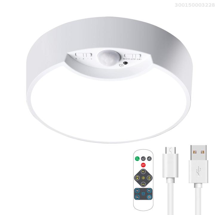 Motion Sensor Ceiling Light, Rechargeable Dimmable Indoor LED Ceiling ...