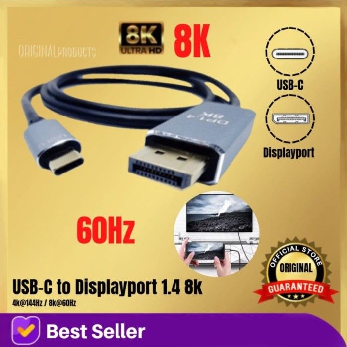 UGREEN kabel converter usb type c 3.1 to display port male 4K DP cowok ...