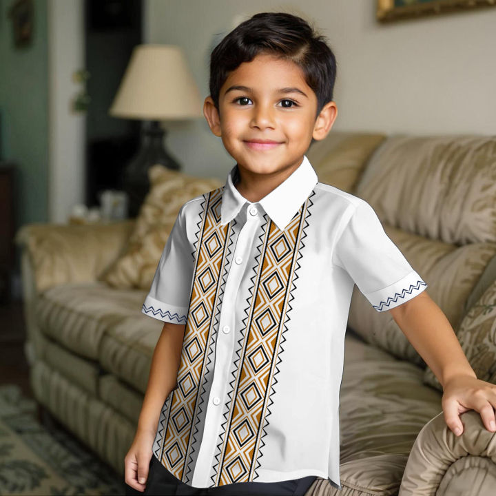 Barong Tagalog For Children Modern Bohemian Retro Short Sleeved Barong ...