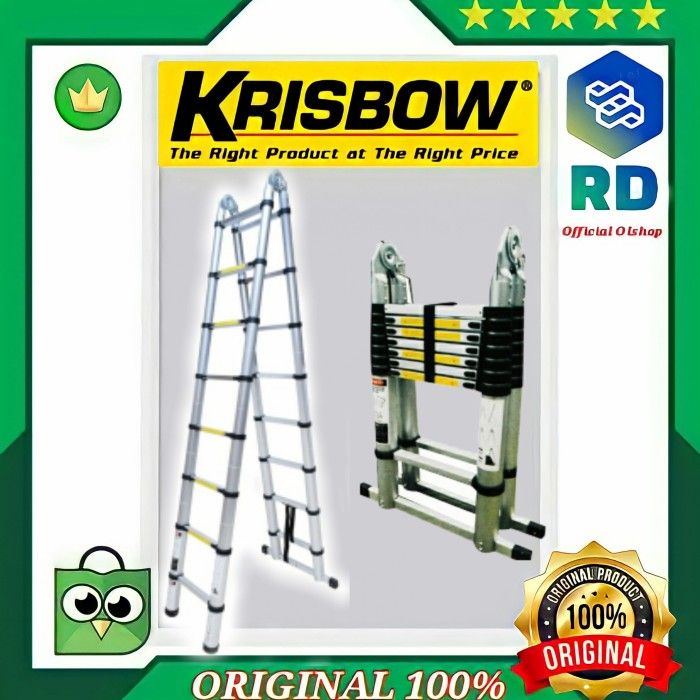 KRISBOW FIXSTEPS Tangga Teleskopik Lipat 5 Meter - Promo | Lazada Indonesia