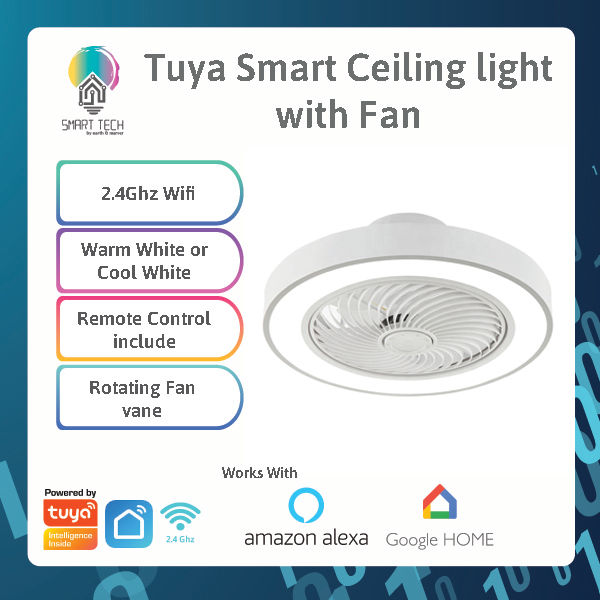 Tuya Smart Fan DC Motor 3 Blade Ceiling Fan with 3 Tone LED Light Kit ...