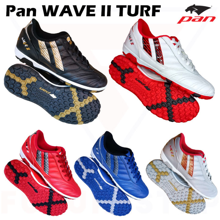 รองเท้าฟุตบอลร้อยปุ่มหนังแท้ Pan Wave II TF พื้น Turf สำหรับหญ้าเทียม ...