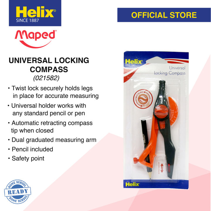 HELIX Universal Locking Compass | X37279 | School Compass Set | Lazada PH