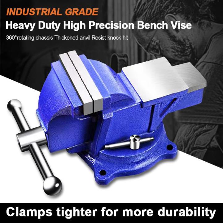 【24hours delivery】 Heavy Duty Bench Vise 360° Swivel Base Vise Clamp Steel Bench Vise Heavy Duty ...