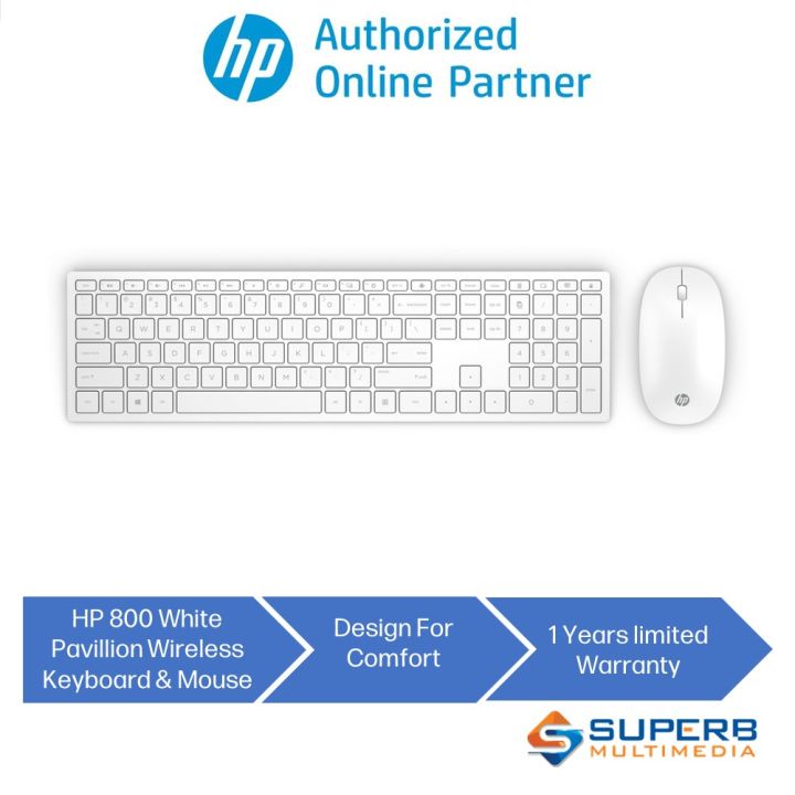HP 800 White Pavilion Wireless Keyboard and Mouse 4CF00AA | Lazada