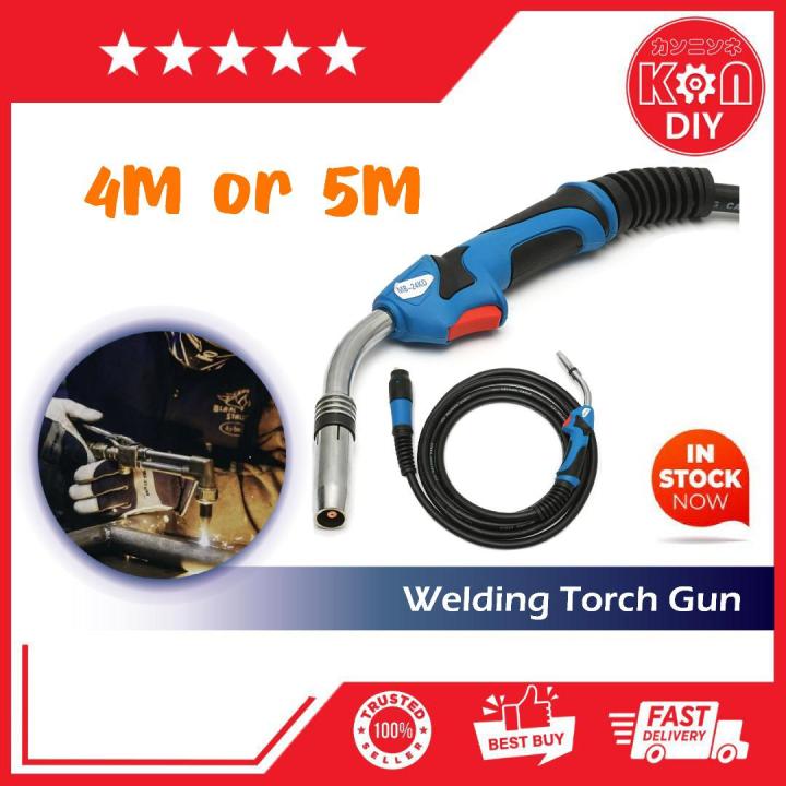 MB15 4M OR 5M Lead Length Mig Tool Welding Gun Mig Welder Torch Stinger ...