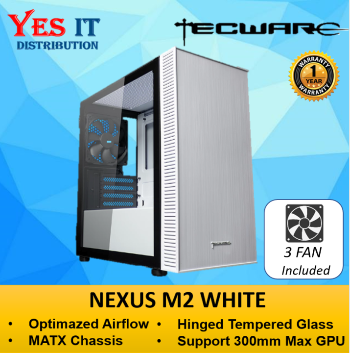 Tecware Nexus M2 TG MATX Gaming Case (White) | Lazada
