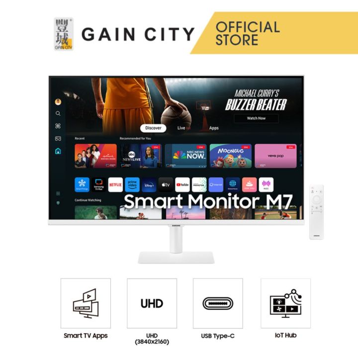 S32DM701สมาร์ทจอภาพ SAMSUNG M7 | 32 "UHD MONITOR VA | 3840X2160 | 4MS ...
