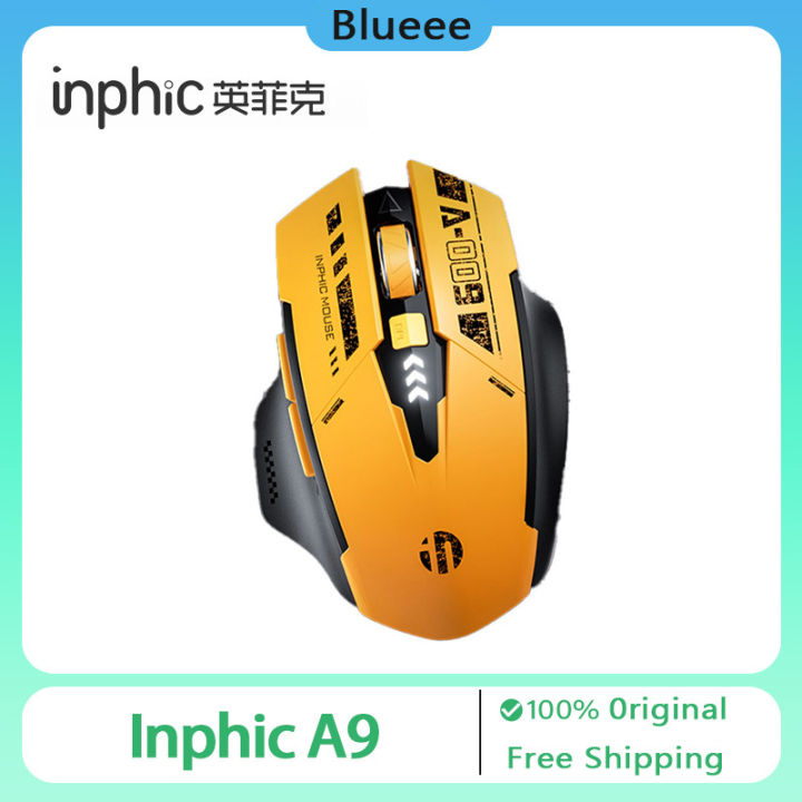 Inphic A9 Wireless Mouse Tri Mode Bluetooth Mechanical Yellow Bee ...