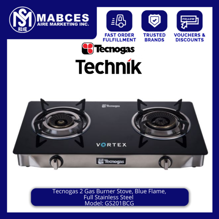 Tecnogas 2 Gas Burner Stove, Blue Flame, Full Stainless Steel GS201BCG | Lazada PH