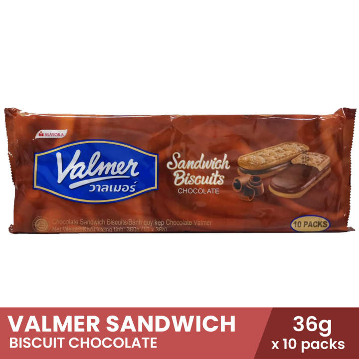 VALMER Sandwich Biscuit Chocolate 36g x 10 packs, snack food, biscuit ...