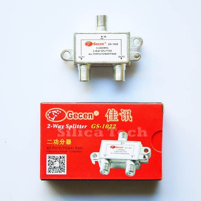Gecen 2 Way Satellite Splitter GS-1022 HD Digital Satellite TV Receiver ...