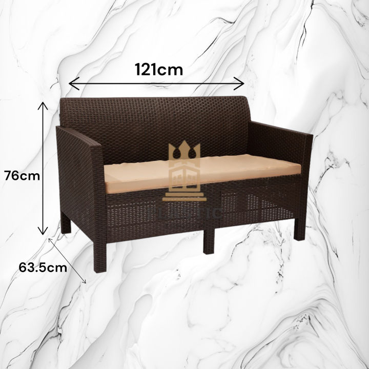 Jolly Plastic Weaved Rattan Vintage Two Seater Coffee Outdoor Sofa ...