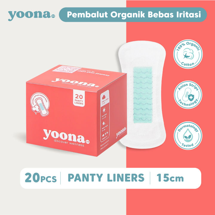 YOONA Panty Liners | 20's - 15cm / Pembalut Organik / Organic Pads ...