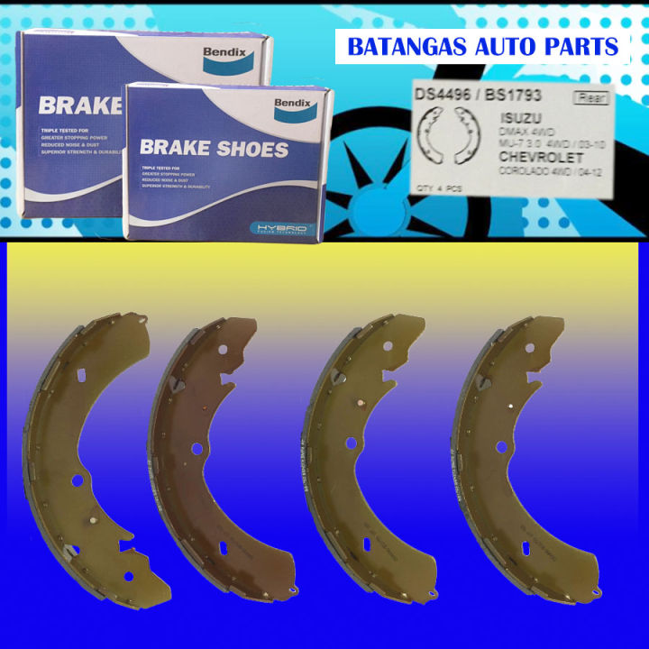 BRAKE SHOE for ISUZU ALTERRA - DMAX 2003-2012 BENDIX DS4496 / BS1793 | Lazada PH
