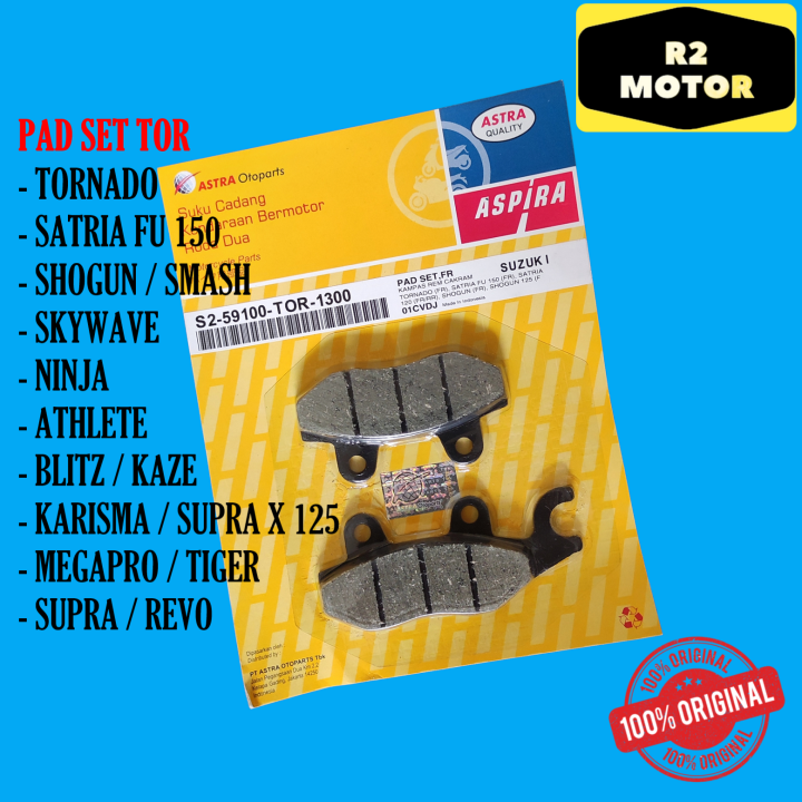 KAMPAS REM CAKRAM PAD SET DEPAN TOR TORNADO SATRIA FU 150 120 SHOGUN 125 SMASH NINJA KAZE ASPIRA ...