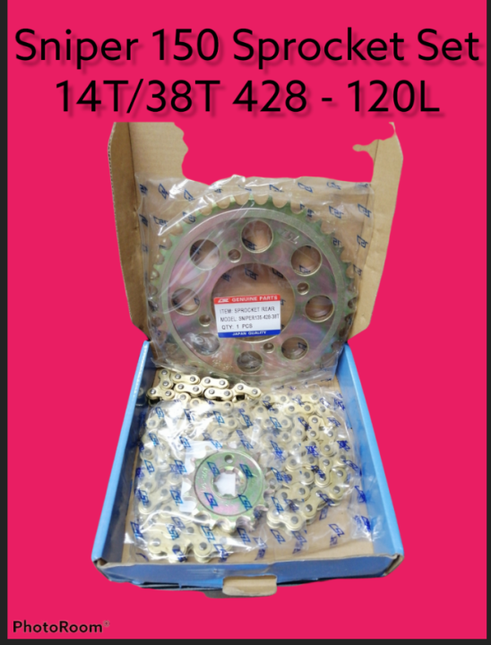 Chain Set Sniper135 Motorcycle 14T-428H/38T-120L Very good Quality Fit ...