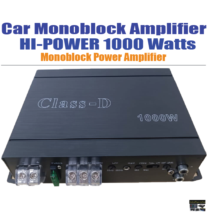Car Monoblock Amplifier Class D - 1000 Watts High Power For subwoofer ...