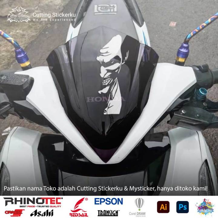 Cutting Stiker Smiling Joker Variasi Motor Mobil Sticker Lucu Nyala ...