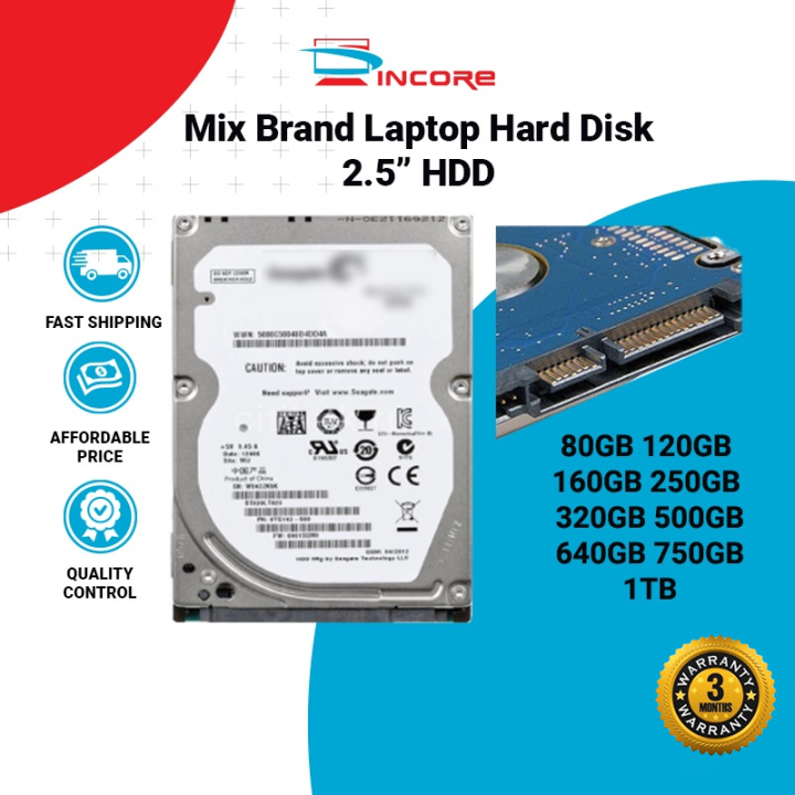 (Used) 2.5” Laptop Notebook SATA Hard Disk With Window 2.5 Inch HDD ...