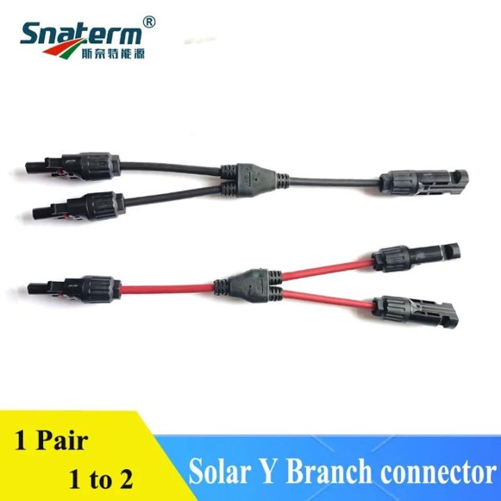 2 in 1 Y Type Parallel Connector 4mm2 1000V Solar Photovoltaic Panel ...