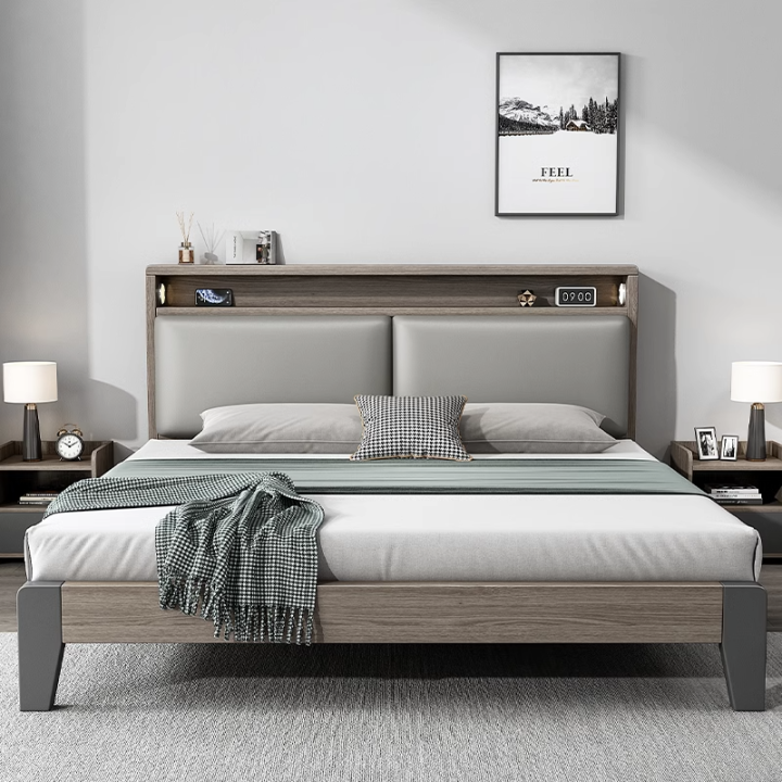 Solid Wood Bed Modern and Simple 1.5m Household Double Bed Master ...