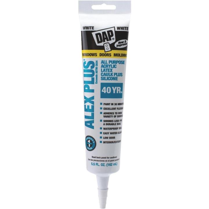 DAP Alex Plus All Purpose Acrylic Latex Caulk Plus Silicone, 5.5 fl.oz ...