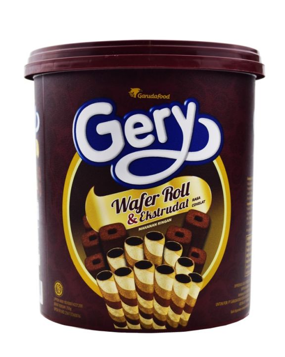 Roti Kaleng Biskuit Gery Wafer Roll Cokelat 350 gr Edisi Lebaran ...