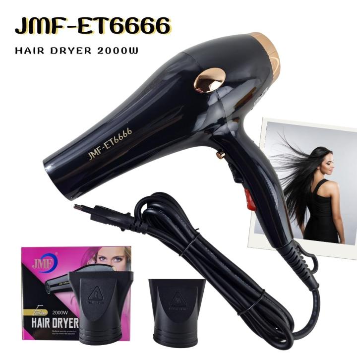 ไดร์ ที่เป่าผม ไดร์เป่าผม JMF-ET6666ขนาด2000W คุณภาพที่ช่างทำผมเลือกใช้ ปรับแรงลมได้ 2 ระดับ ...
