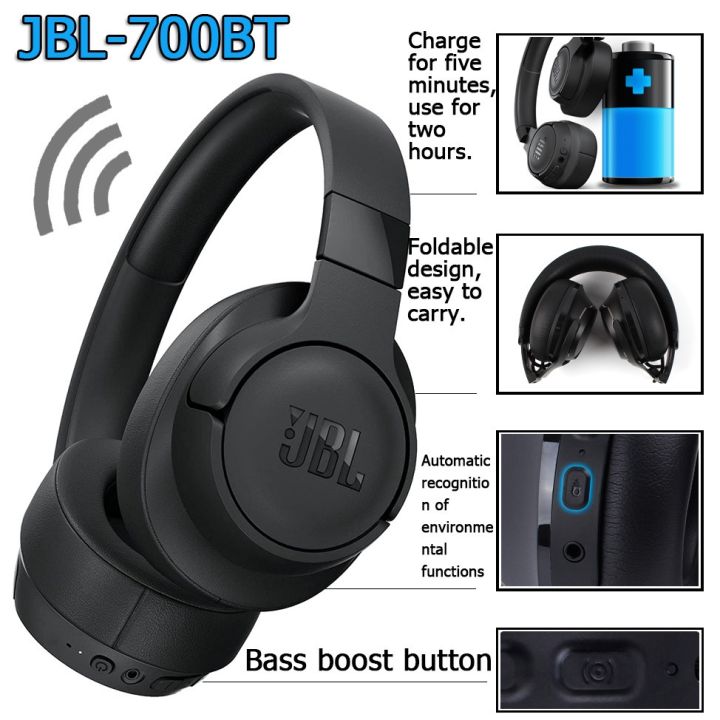Jbl Tune 700bt Wireless Bluetooth Headphones Super Bass Headset Sports ...