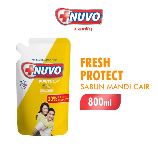 NUVO Family Sabun Mandi Cair Fresh Protect Pouch 800ml | Lazada Indonesia