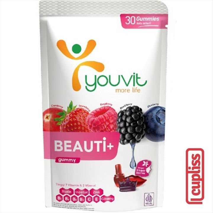 Youvit Beauty+ 30 Gummies - Multivitamin Kesehatan Kulit Kuku dan ...