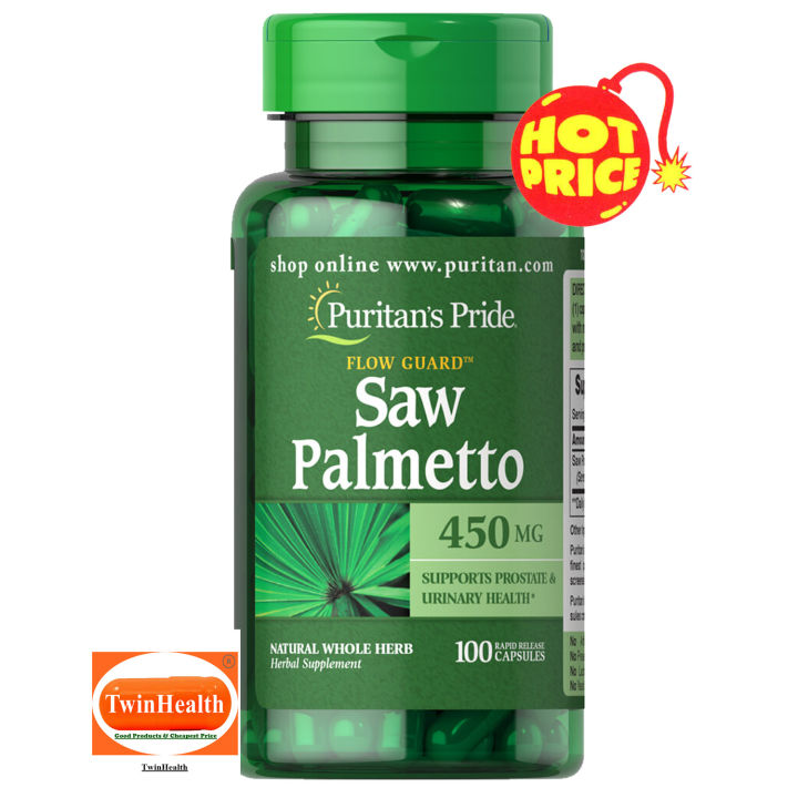 Puritan's pride Saw Palmetto 450 mg / 100 Capsules | Lazada.co.th